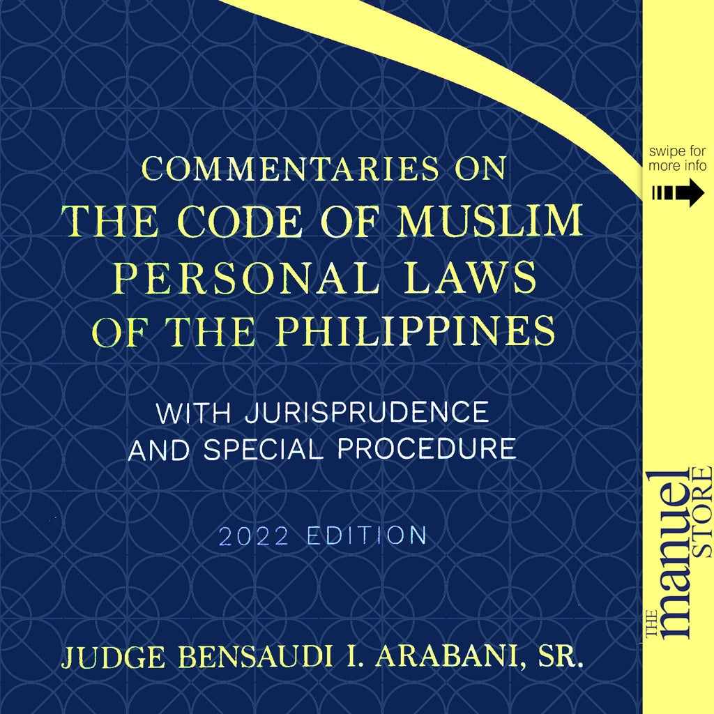 Arabani (2022) - Muslim Personal Laws - Commentaries on the Code of Ph – themanuelstore